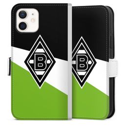 DeinDesign iPhone 12 Handy Klapph&uuml;lle Handyh&uuml;lle aus Kunst Leder wei&szlig; Flip Case Gladbach Official Licensed Product Borussia M&ouml;nchengladbach Sideflip mit Lasche
