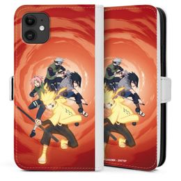 DeinDesign iPhone 11 Handy Klapph&uuml;lle Handyh&uuml;lle aus Kunst Leder wei&szlig; Flip Case Naruto Shippuden Sasuke Sakura Sideflip mit Lasche