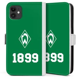 DeinDesign iPhone 11 Handy Klapph&uuml;lle Handyh&uuml;lle aus Kunst Leder wei&szlig; Flip Case Sv Werder Bremen Official Licensed Product Statement Sideflip mit Lasche