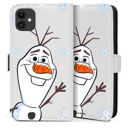 DeinDesign iPhone 11 Handy Klapph&uuml;lle Handyh&uuml;lle aus Kunst Leder wei&szlig; Flip Case Disney Frozen 2 Frozen Olaf Sideflip mit Lasche
