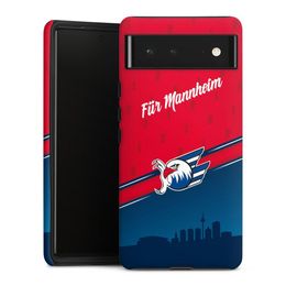 DeinDesign Google Pixel 6 Handy Panzer Handyh&uuml;lle robuste Outdoor H&uuml;lle Schutzh&uuml;lle matt Sports Adler Mannheim Logo Tough Case