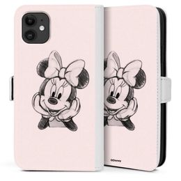 DeinDesign iPhone 11 Handy Klapph&uuml;lle Handyh&uuml;lle aus Kunst Leder wei&szlig; Flip Case Official Licensed Product Disney Minnie Mouse Sideflip mit Lasche