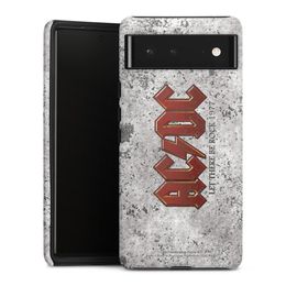 DeinDesign Google Pixel 6 Handy Panzer Handyh&uuml;lle robuste Outdoor H&uuml;lle Schutzh&uuml;lle matt Logo Acdc Merchandise Tough Case