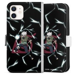 DeinDesign iPhone 12 Handy Klapph&uuml;lle Handyh&uuml;lle aus Kunst Leder wei&szlig; Flip Case Naruto Shippuden Official Licensed Product Kakashi Sideflip mit Lasche