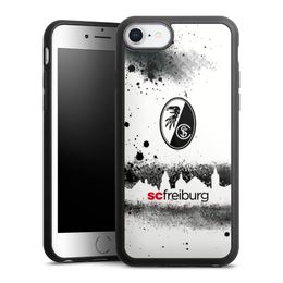 DeinDesign iPhone SE (2020) Handy Gallery Case Handyh&uuml;lle 9H Geh&auml;rtetes Glas R&uuml;ckseite H&uuml;lle Logo Sc Freiburg Skyline Gallery Case