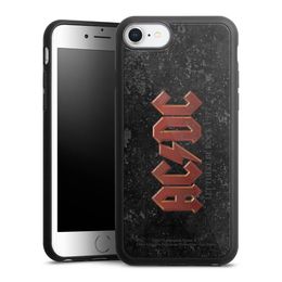 DeinDesign iPhone SE (2020) Handy Gallery Case Handyh&uuml;lle 9H Geh&auml;rtetes Glas R&uuml;ckseite H&uuml;lle Acdc Logo Merchandise Gallery Case
