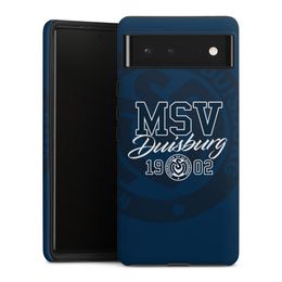 DeinDesign Google Pixel 6 Handy Panzer Handyh&uuml;lle robuste Outdoor H&uuml;lle Schutzh&uuml;lle matt Soccer Merchandise Msv Duisburg Tough Case