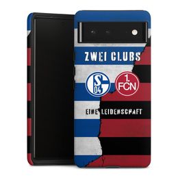 DeinDesign Google Pixel 6 Handy Panzer Handyh&uuml;lle robuste Outdoor H&uuml;lle Schutzh&uuml;lle matt Friendship 1. Fc N&uuml;rnberg Fc Schalke 04 Tough Case