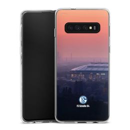 DeinDesign Galaxy S10 Plus Handy Silikon H&uuml;lle Case transparent Handyh&uuml;lle Fc Schalke 04 Official Licensed Product Stadium Silikon Case