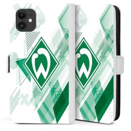 DeinDesign iPhone 11 Handy Klapph&uuml;lle Handyh&uuml;lle aus Kunst Leder wei&szlig; Flip Case Official Licensed Product Sv Werder Bremen Muster Sideflip mit Lasche