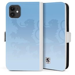 DeinDesign iPhone 11 Handy Klapph&uuml;lle Handyh&uuml;lle aus Kunst Leder wei&szlig; Flip Case Official Licensed Product Logo Tsv 1860 M&uuml;nchen Sideflip mit Lasche