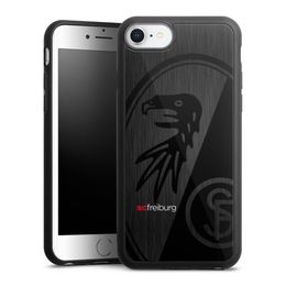 DeinDesign iPhone SE (2020) Handy Gallery Case Handyh&uuml;lle 9H Geh&auml;rtetes Glas R&uuml;ckseite H&uuml;lle Sc Freiburg Official Licensed Product Metallic Look Gallery Case