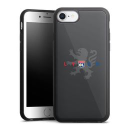 DeinDesign iPhone SE (2020) Handy Gallery Case Handyh&uuml;lle 9H Geh&auml;rtetes Glas R&uuml;ckseite H&uuml;lle Olympique Lyonnais Ol Olympique Lyon Gallery Case