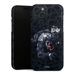DeinDesign iPhone 15 Plus Handy Premium Case Smartphone Handyh&uuml;lle Schutzh&uuml;lle gl&auml;nzend Marvel Venom Spiderman Premium Case