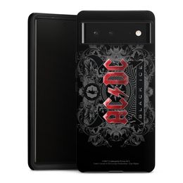 DeinDesign Google Pixel 6 Handy Panzer Handyh&uuml;lle robuste Outdoor H&uuml;lle Schutzh&uuml;lle matt Merchandise Black Ice Acdc Tough Case