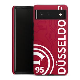 DeinDesign Google Pixel 6 Handy Panzer Handyh&uuml;lle robuste Outdoor H&uuml;lle Schutzh&uuml;lle matt Lettering F95 Fortuna D&uuml;sseldorf Tough Case