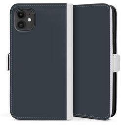 DeinDesign iPhone 11 Handy Klapph&uuml;lle Handyh&uuml;lle aus Kunst Leder wei&szlig; Flip Case Anthracite Grey Unicoloured Sideflip mit Lasche