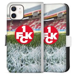 DeinDesign iPhone 12 Handy Klapph&uuml;lle Handyh&uuml;lle aus Kunst Leder wei&szlig; Flip Case Official Licensed Product 1. Fc Kaiserslautern Stadium Sideflip mit Lasche