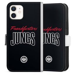 DeinDesign iPhone 12 Handy Klapph&uuml;lle Handyh&uuml;lle aus Kunst Leder wei&szlig; Flip Case Eintracht Frankfurt Sge Official Licensed Product Sideflip mit Lasche