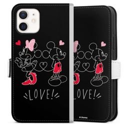 DeinDesign iPhone 12 Handy Klapph&uuml;lle Handyh&uuml;lle aus Kunst Leder wei&szlig; Flip Case Disney Love Sideflip mit Lasche