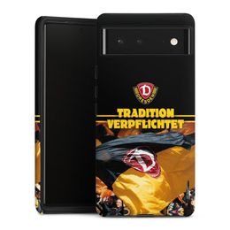 DeinDesign Google Pixel 6 Handy Panzer Handyh&uuml;lle robuste Outdoor H&uuml;lle Schutzh&uuml;lle matt Sgd Sg Dynamo Dresden Merchandise Tough Case
