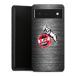 DeinDesign Google Pixel 6 Handy Panzer Handyh&uuml;lle robuste Outdoor H&uuml;lle Schutzh&uuml;lle matt Official Licensed Product Metallic Look 1. Fc K&ouml;ln Tough Case