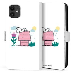 DeinDesign iPhone 11 Handy Klapph&uuml;lle Handyh&uuml;lle aus Kunst Leder wei&szlig; Flip Case Snoopy Dog Official Licensed Product Sideflip mit Lasche