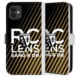 DeinDesign iPhone 11 Handy Klapph&uuml;lle Handyh&uuml;lle aus Kunst Leder wei&szlig; Flip Case Racing Club De Lens Rcl Rc Lens Sideflip mit Lasche