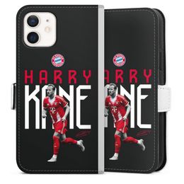 DeinDesign iPhone 12 Handy Klapph&uuml;lle Handyh&uuml;lle aus Kunst Leder wei&szlig; Flip Case Harry Kane Fc Bayern M&uuml;nchen Official Licensed Product Sideflip mit Lasche