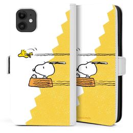 DeinDesign iPhone 11 Handy Klapph&uuml;lle Handyh&uuml;lle aus Kunst Leder wei&szlig; Flip Case Snoopy Peanuts Children Sideflip mit Lasche