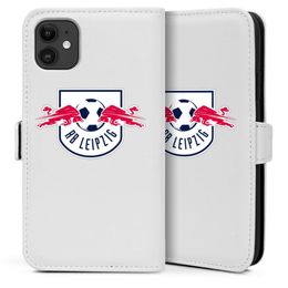 DeinDesign iPhone 11 Handy Klapph&uuml;lle Handyh&uuml;lle aus Kunst Leder wei&szlig; Flip Case Official Licensed Product Transparent Rb Leipzig Sideflip mit Lasche