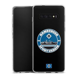 DeinDesign Galaxy S10 Plus Handy Silikon H&uuml;lle Case transparent Handyh&uuml;lle Hsv Logo Hamburger Sv Silikon Case