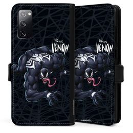 DeinDesign Galaxy S20 Handy Klapph&uuml;lle Handyh&uuml;lle aus Kunst Leder schwarz Flip Case Spiderman Marvel Venom Sideflip mit Lasche