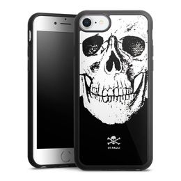 DeinDesign iPhone SE (2020) Handy Gallery Case Handyh&uuml;lle 9H Geh&auml;rtetes Glas R&uuml;ckseite H&uuml;lle Totenkopf Fc St. Pauli Official Licensed Product Gallery Case