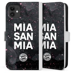 DeinDesign iPhone 11 Handy Klapph&uuml;lle Handyh&uuml;lle aus Kunst Leder wei&szlig; Flip Case Mia San Mia Girl Style Fc Bayern M&uuml;nchen Sideflip mit Lasche