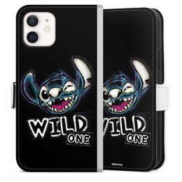 DeinDesign iPhone 12 Handy Klapph&uuml;lle Handyh&uuml;lle aus Kunst Leder wei&szlig; Flip Case Lilo & Stitch Disney Official Licensed Product Sideflip mit Lasche