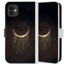 DeinDesign iPhone 11 Handy Klapph&uuml;lle Handyh&uuml;lle aus Kunst Leder wei&szlig; Flip Case Full Moon Moon Light Sideflip mit Lasche
