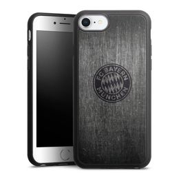 DeinDesign iPhone SE (2020) Handy Gallery Case Handyh&uuml;lle 9H Geh&auml;rtetes Glas R&uuml;ckseite H&uuml;lle Fc Bayern M&uuml;nchen Metallic Look Fcb Gallery Case