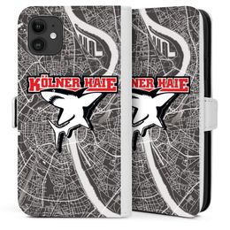 DeinDesign iPhone 11 Handy Klapph&uuml;lle Handyh&uuml;lle aus Kunst Leder wei&szlig; Flip Case K&ouml;lner Haie Ice Hockey Official Licensed Product Sideflip mit Lasche