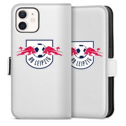 DeinDesign iPhone 12 Handy Klapph&uuml;lle Handyh&uuml;lle aus Kunst Leder wei&szlig; Flip Case Official Licensed Product Transparent Rb Leipzig Sideflip mit Lasche