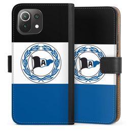 DeinDesign Xiaomi Mi 11 Lite 5G Handy Klapph&uuml;lle Handyh&uuml;lle aus Kunst Leder schwarz Flip Case Official Licensed Product Arminen Arminia Bielefeld Sideflip mit 