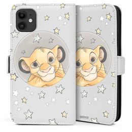 DeinDesign iPhone 11 Handy Klapph&uuml;lle Handyh&uuml;lle aus Kunst Leder wei&szlig; Flip Case Simba Lion King Disney Sideflip mit Lasche