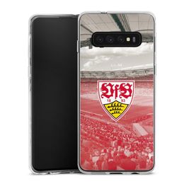 DeinDesign Galaxy S10 Plus Handy Silikon H&uuml;lle Case transparent Handyh&uuml;lle Stadium Vfb Stuttgart Official Licensed Product Silikon Case