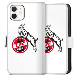 DeinDesign iPhone 12 Handy Klapph&uuml;lle Handyh&uuml;lle aus Kunst Leder wei&szlig; Flip Case Official Licensed Product Coat Of Arms 1. Fc K&ouml;ln Sideflip mit Lasche