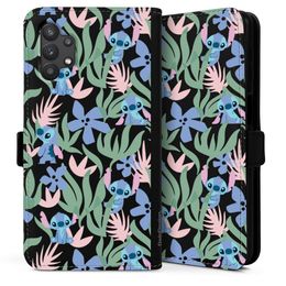 DeinDesign Galaxy A32 5G Handy Klapph&uuml;lle Handyh&uuml;lle aus Kunst Leder schwarz Flip Case Disney Lilo & Stitch Muster Sideflip mit langer Lasche