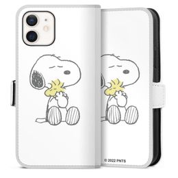 DeinDesign iPhone 12 Handy Klapph&uuml;lle Handyh&uuml;lle aus Kunst Leder wei&szlig; Flip Case Snoopy Love Peanuts Sideflip mit Lasche