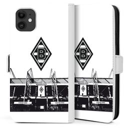 DeinDesign iPhone 11 Handy Klapph&uuml;lle Handyh&uuml;lle aus Kunst Leder wei&szlig; Flip Case Stadium Die Fohlen Borussia M&ouml;nchengladbach Sideflip mit Lasche