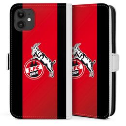 DeinDesign iPhone 11 Handy Klapph&uuml;lle Handyh&uuml;lle aus Kunst Leder wei&szlig; Flip Case 1. Fc K&ouml;ln Billy Goat Hennes Official Licensed Product Sideflip mit Lasche