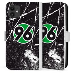 DeinDesign iPhone 11 Handy Klapph&uuml;lle Handyh&uuml;lle aus Kunst Leder wei&szlig; Flip Case Coat Of Arms H96 Hannover 96 Sideflip mit Lasche