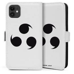 DeinDesign iPhone 11 Handy Klapph&uuml;lle Handyh&uuml;lle aus Kunst Leder wei&szlig; Flip Case Jutsu Naruto Shippuden Sharingan Sideflip mit Lasche